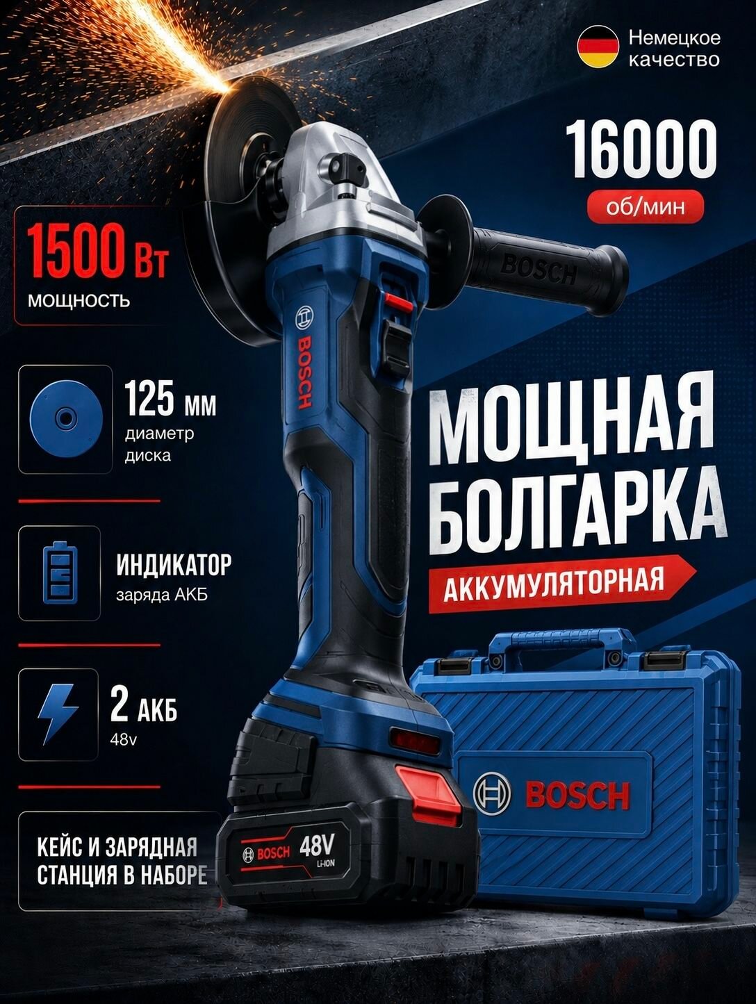 Болгарка аккумуляторная, УШМ