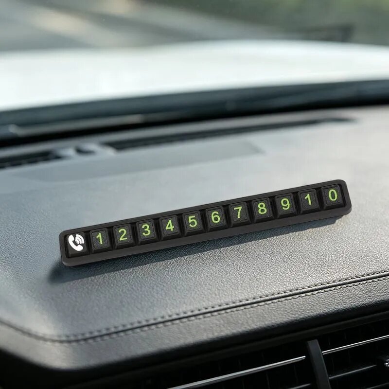 Автомобильная временная парковочная карта с номером телефона, табличка с номером телефона, светящаяся парковочная помощь
