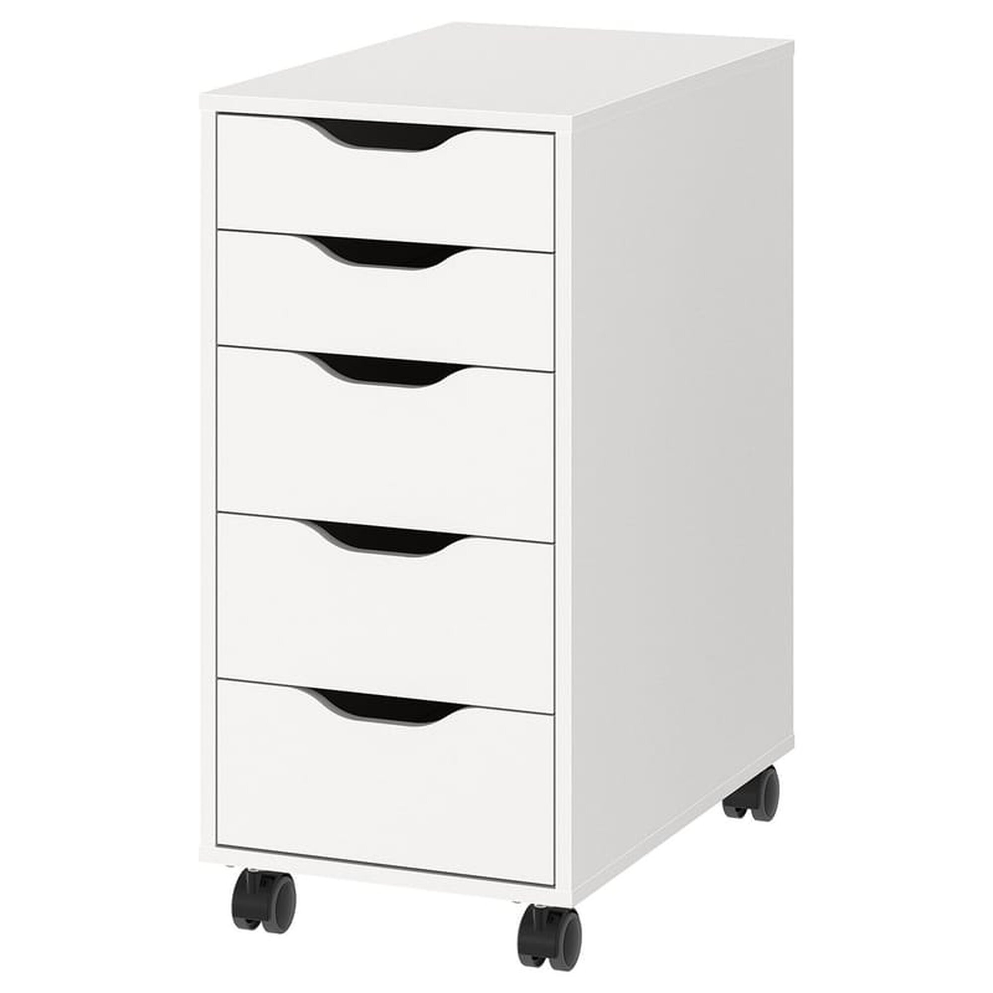 Комод IKEA ALEX 594.222.20, на колесиках, белый/чёрный, 36x76 см