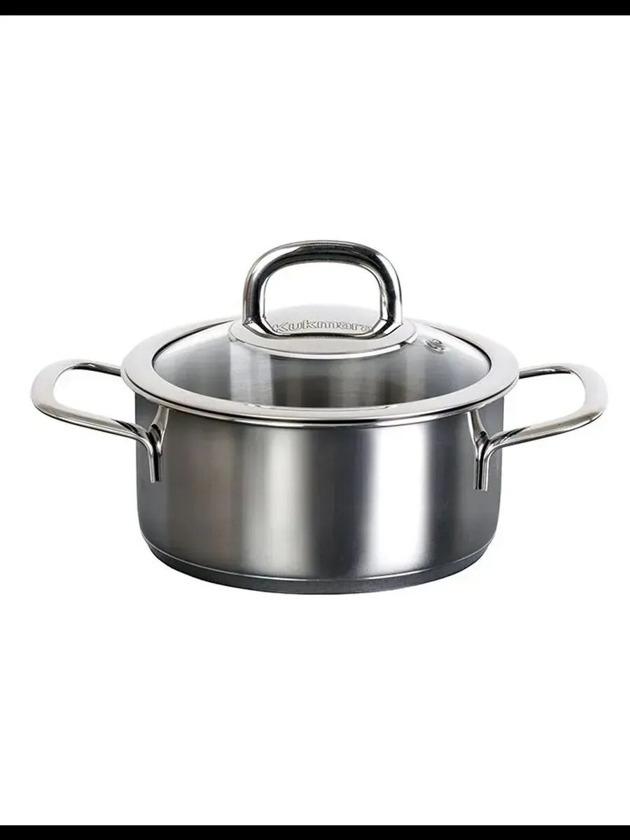 Кастрюля с крышкой нержавеющая сталь, 1,2 л