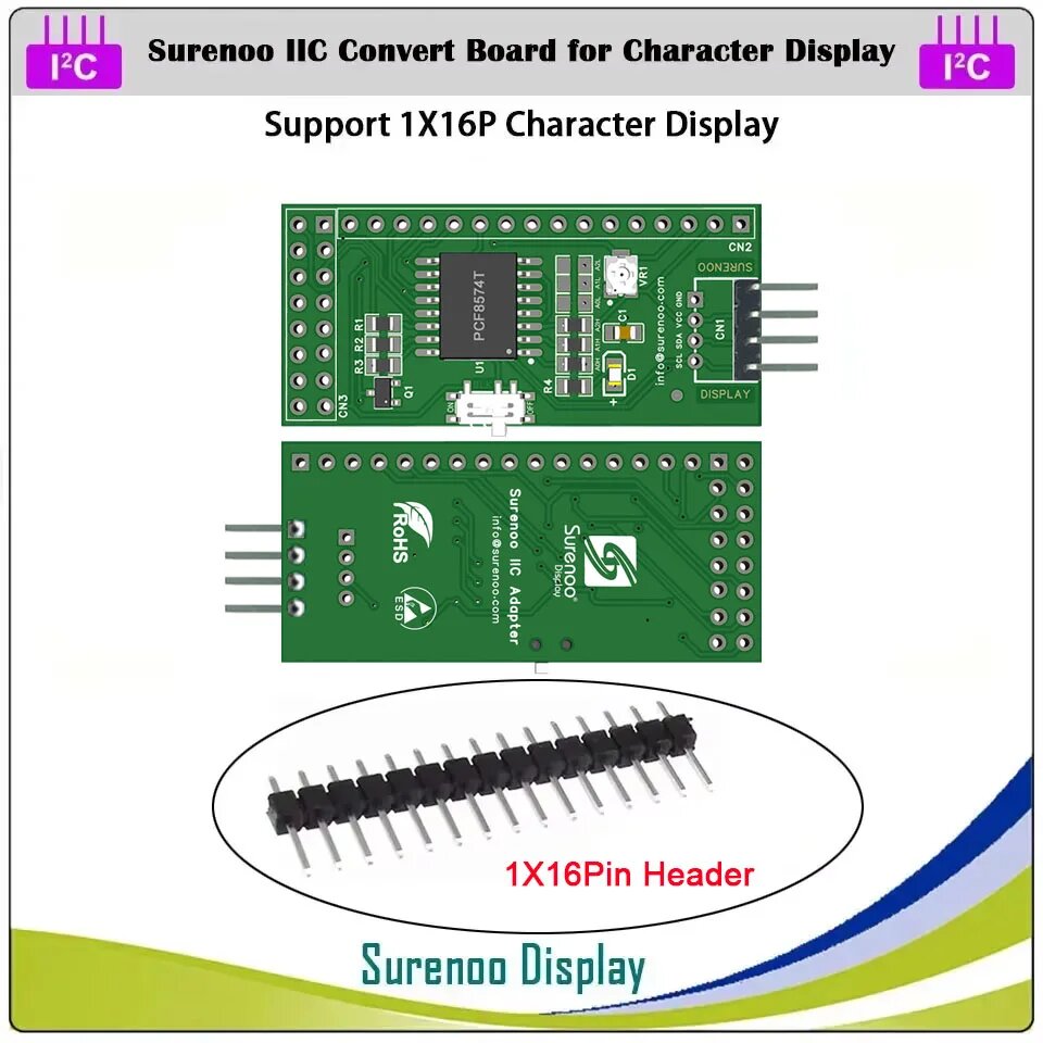 Модуль конвертера Surenoo Serial IIC I2C для ЖК-дисплеев
