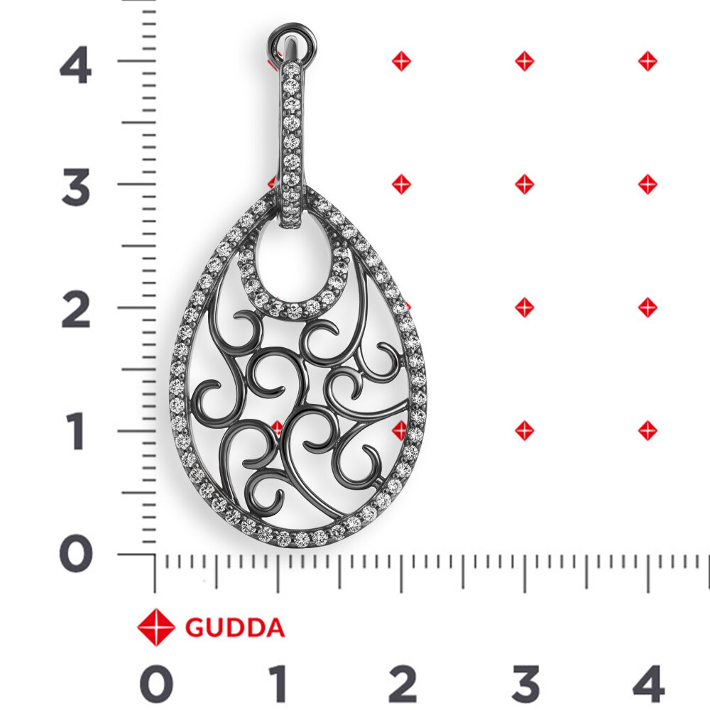 Серьги с подвесками GUDDA, серебро, 925 проба — фото 1