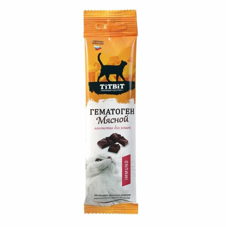 Titbit Гематоген мясной для кошек Immuno, 30 г