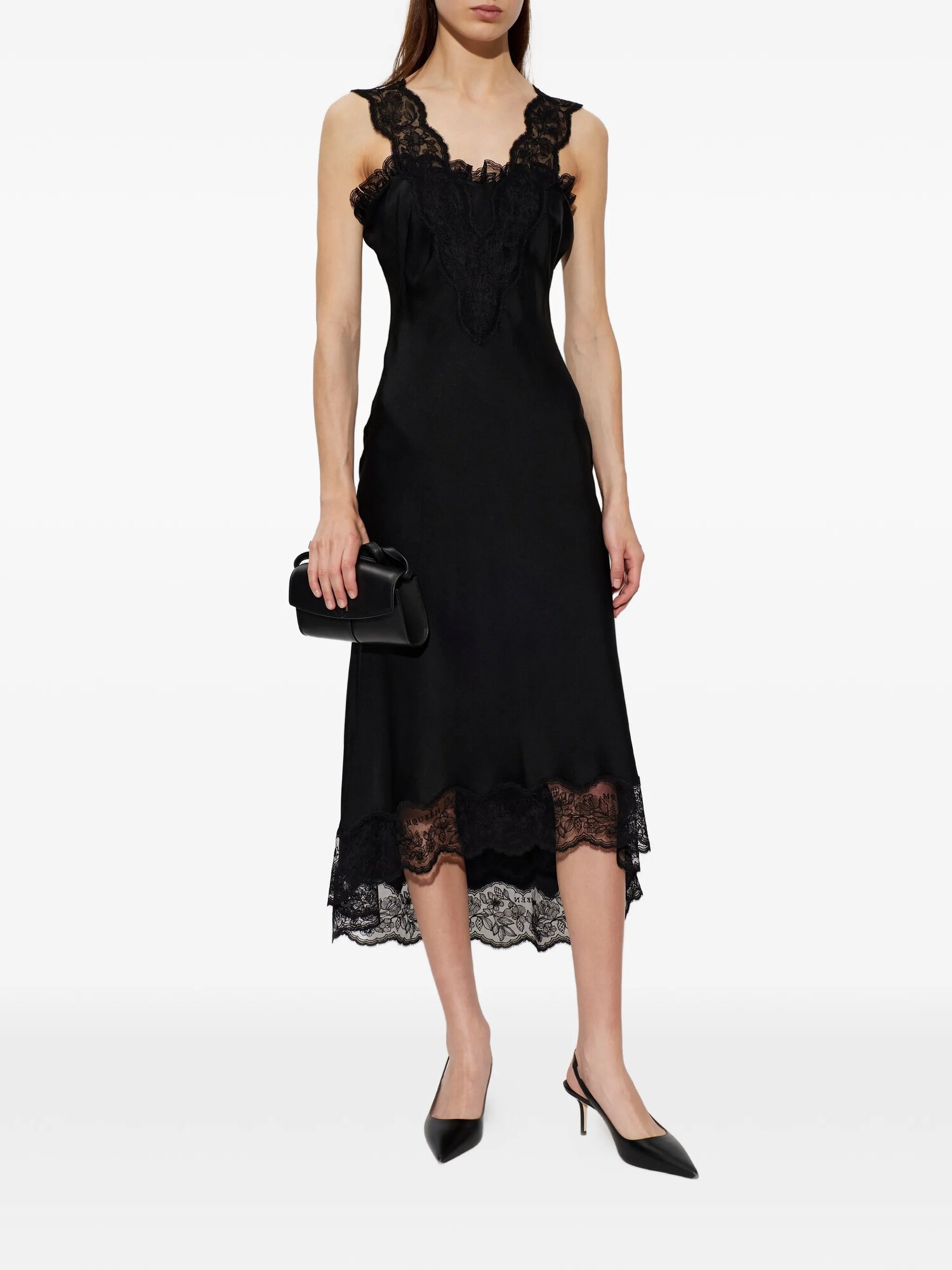 Платье Alexander McQueen Lace-insert midi dress, размер 42 — фото 1