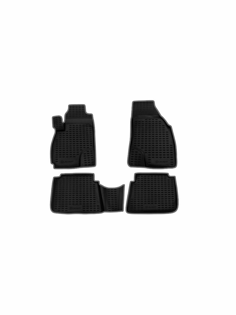 Коврики в салон HYUNDAI Santa Fe Classic 2001-2006, 4 шт.(черный кант, полиуретан) / Хендай Санта Фе