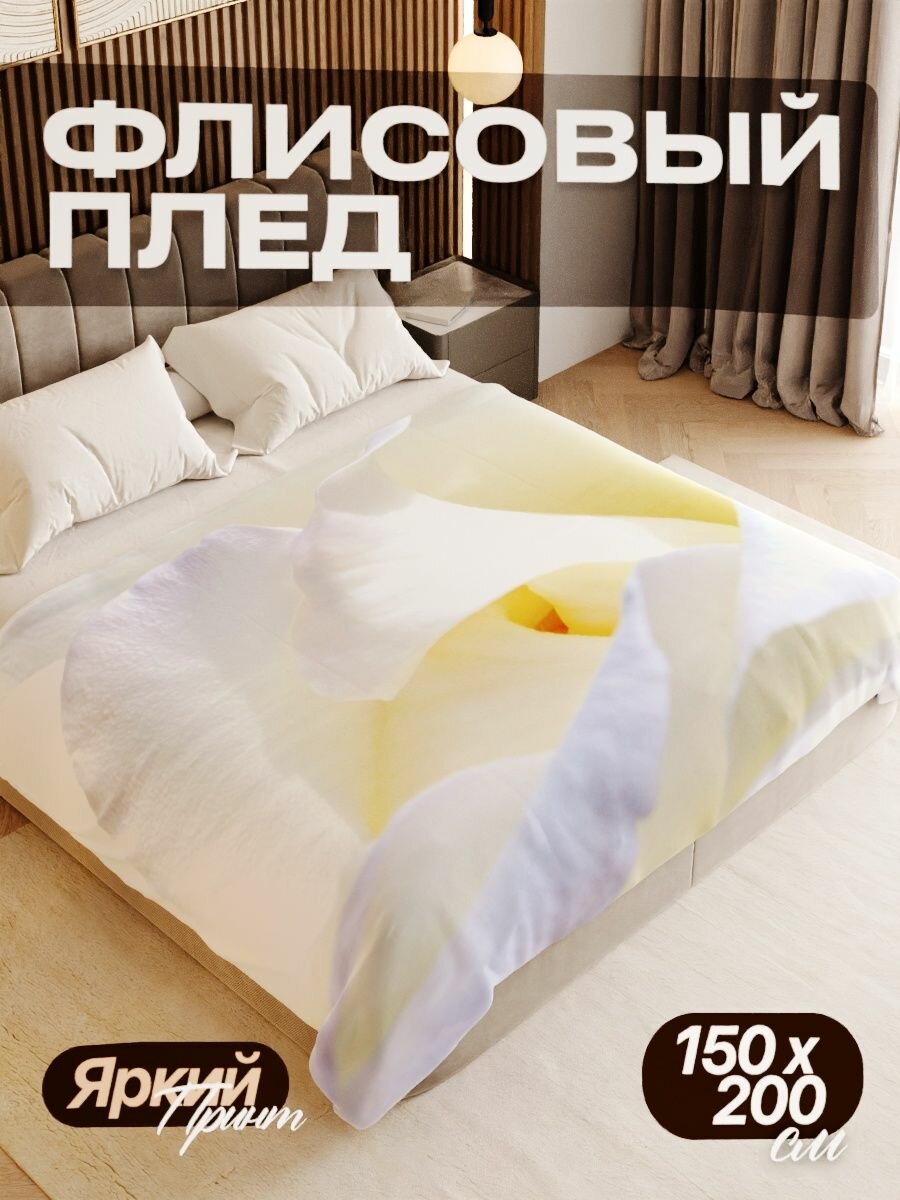 Плед флисовый 150х200 см мягкий теплый покрывало для дома