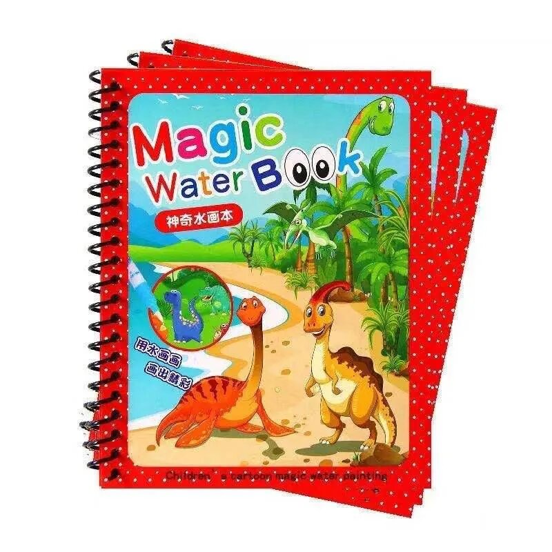 Раскраска водная "Magic Water Book" для детей, с маркерными страницами, животные