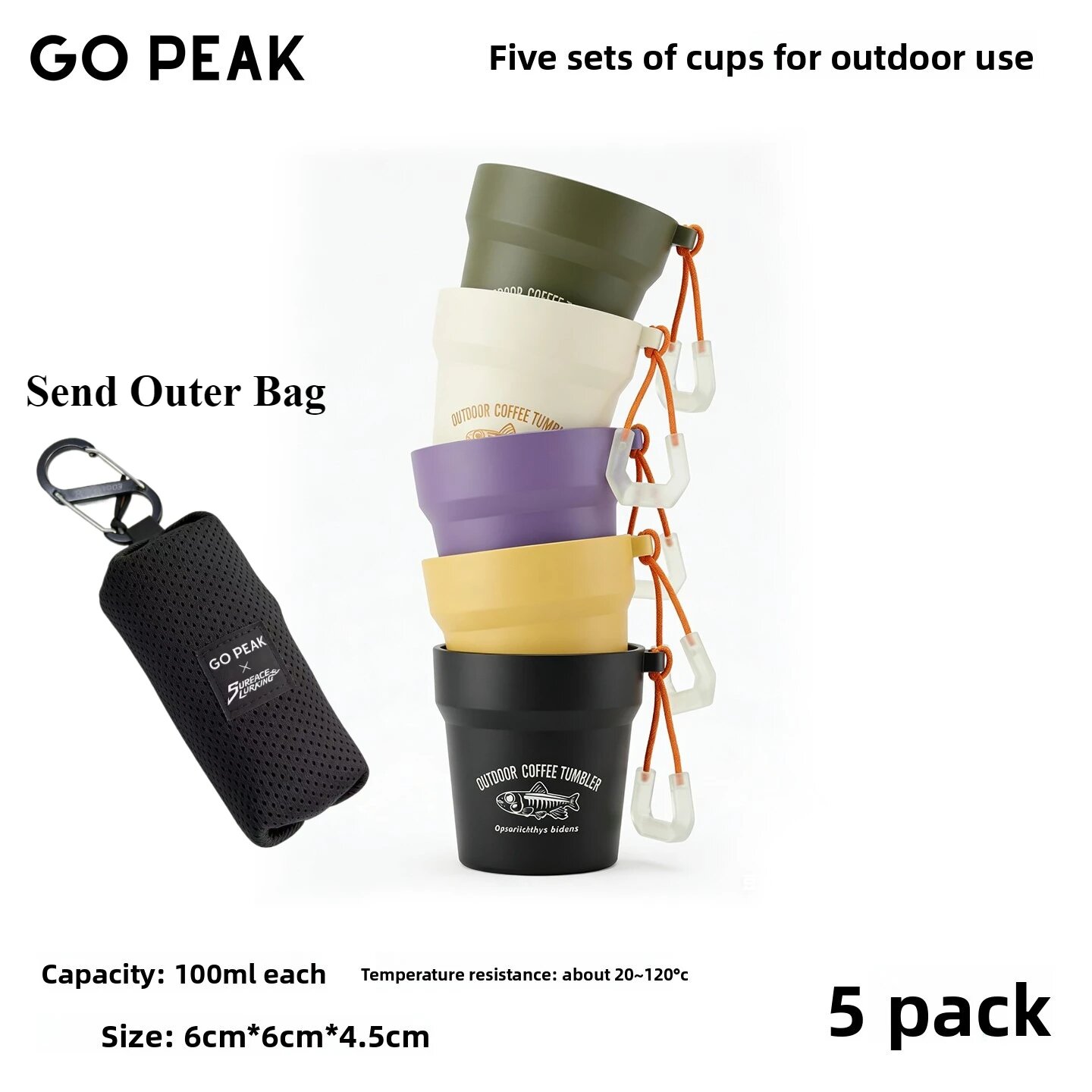 Набор посуды MOUNTAINHIKER GO PEAK для пикника из 5 предметов
