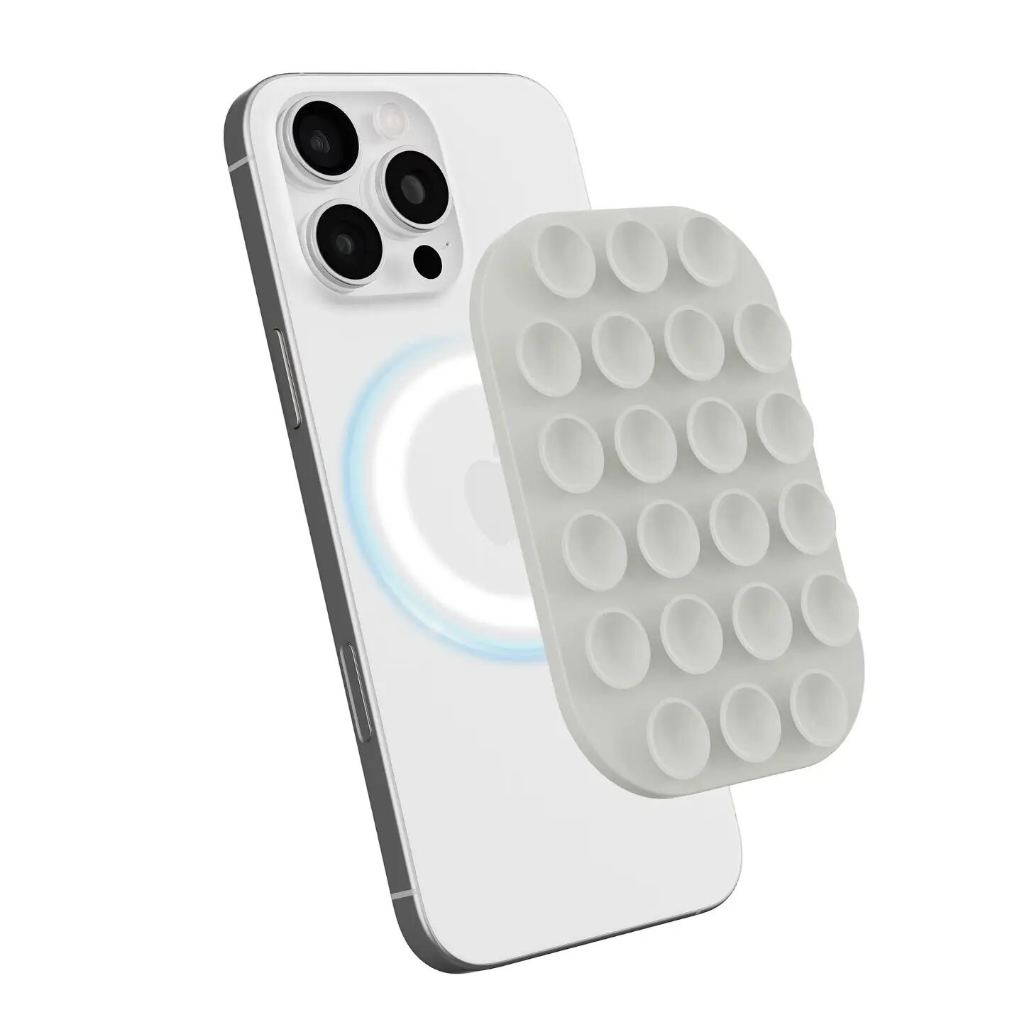 Силиконовый держатель-липучка Antique White для iPhone MagSafe