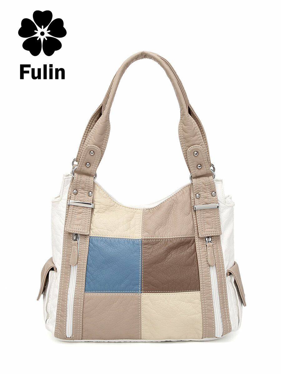 Сумка мешок Fulin 1705, фактура стеганая, перфорированная, гладкая