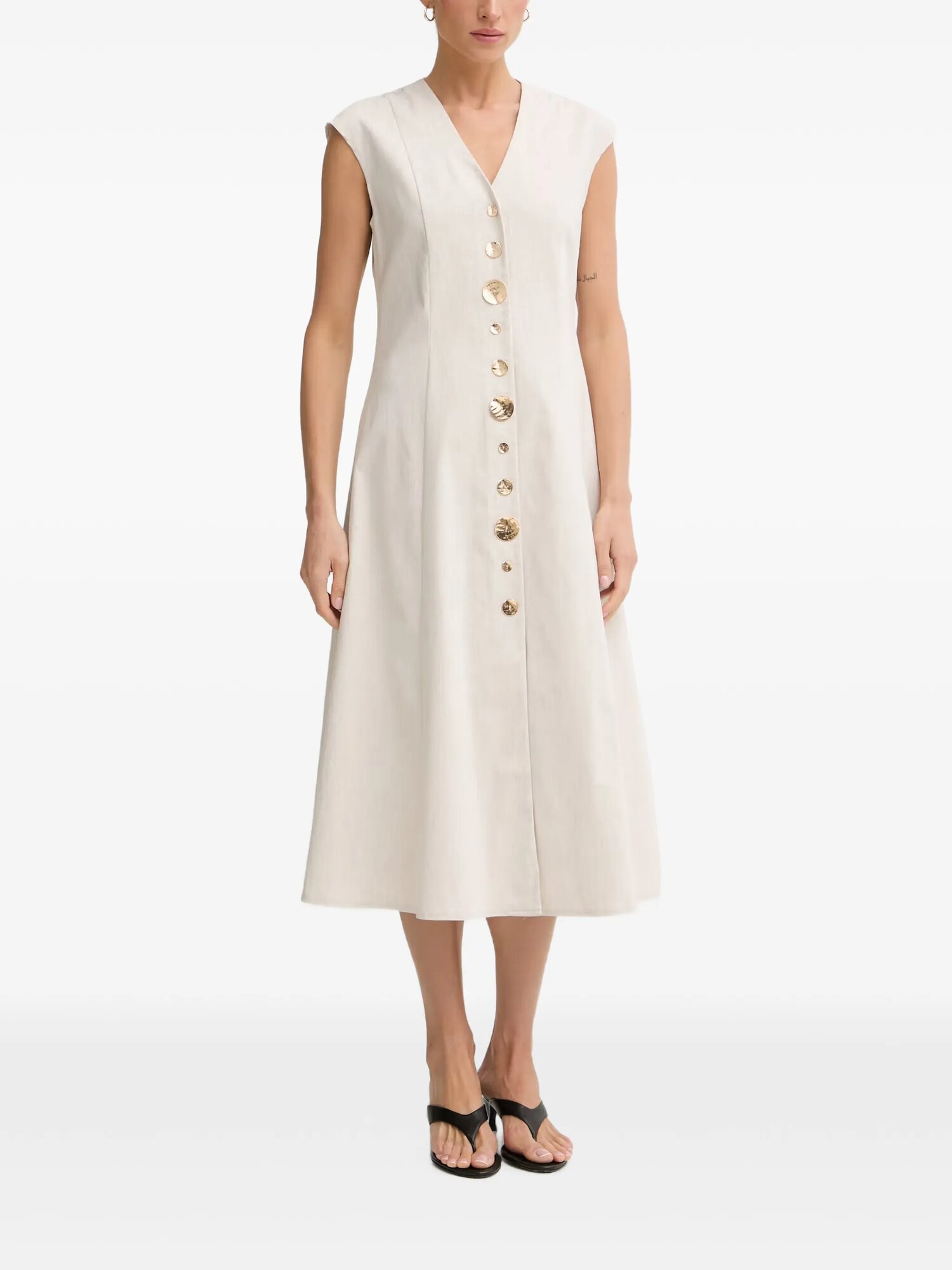 Платье Button-up sleeveless midi dress