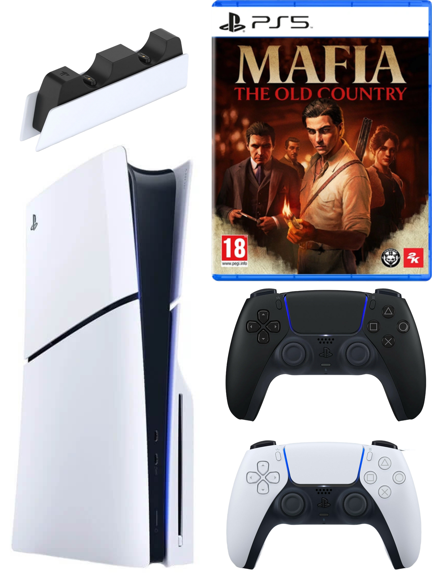 Игровая приставка Sony PS 5 Slim,1ТБ(с дисководом)+2 геймпад+Зарядная станция+MAFIA: The Old Country(подробности в чате)