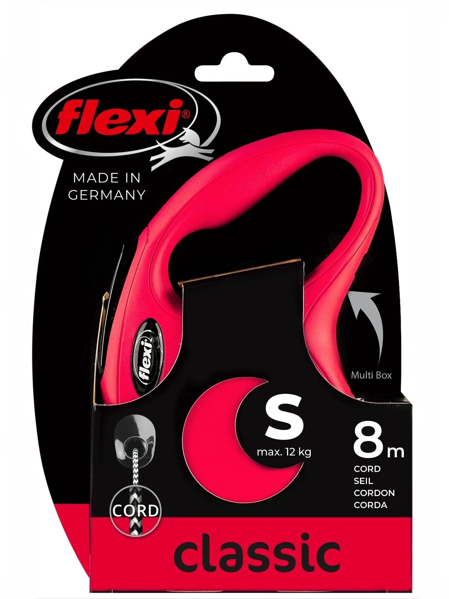 Поводок-рулетка для собак Flexi New Classic S тросовый красный 8 м до 12 кг
