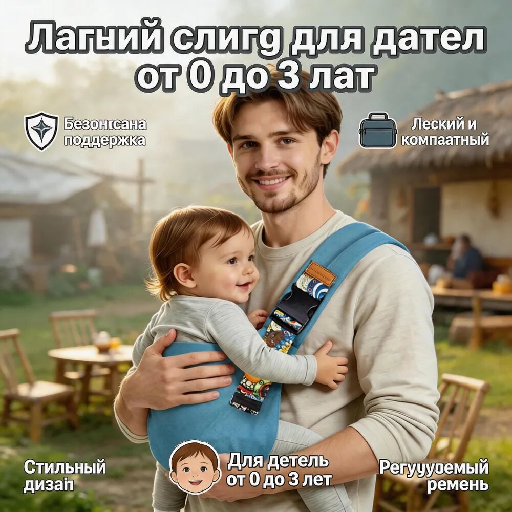 Рюкзак-типа "слинг" для новорожденных для прогулок и путешествий с малышом в поликлинику, магазин