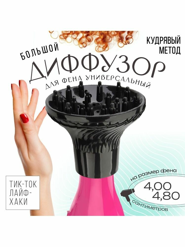 Диффузор для фена универсальный, Цвет Черный