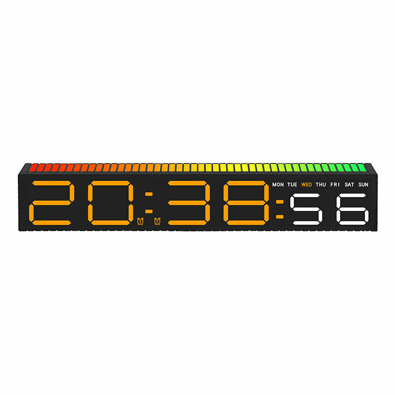 Sleek digital led table clock with alarm and multicolor light for bedroom or office styled