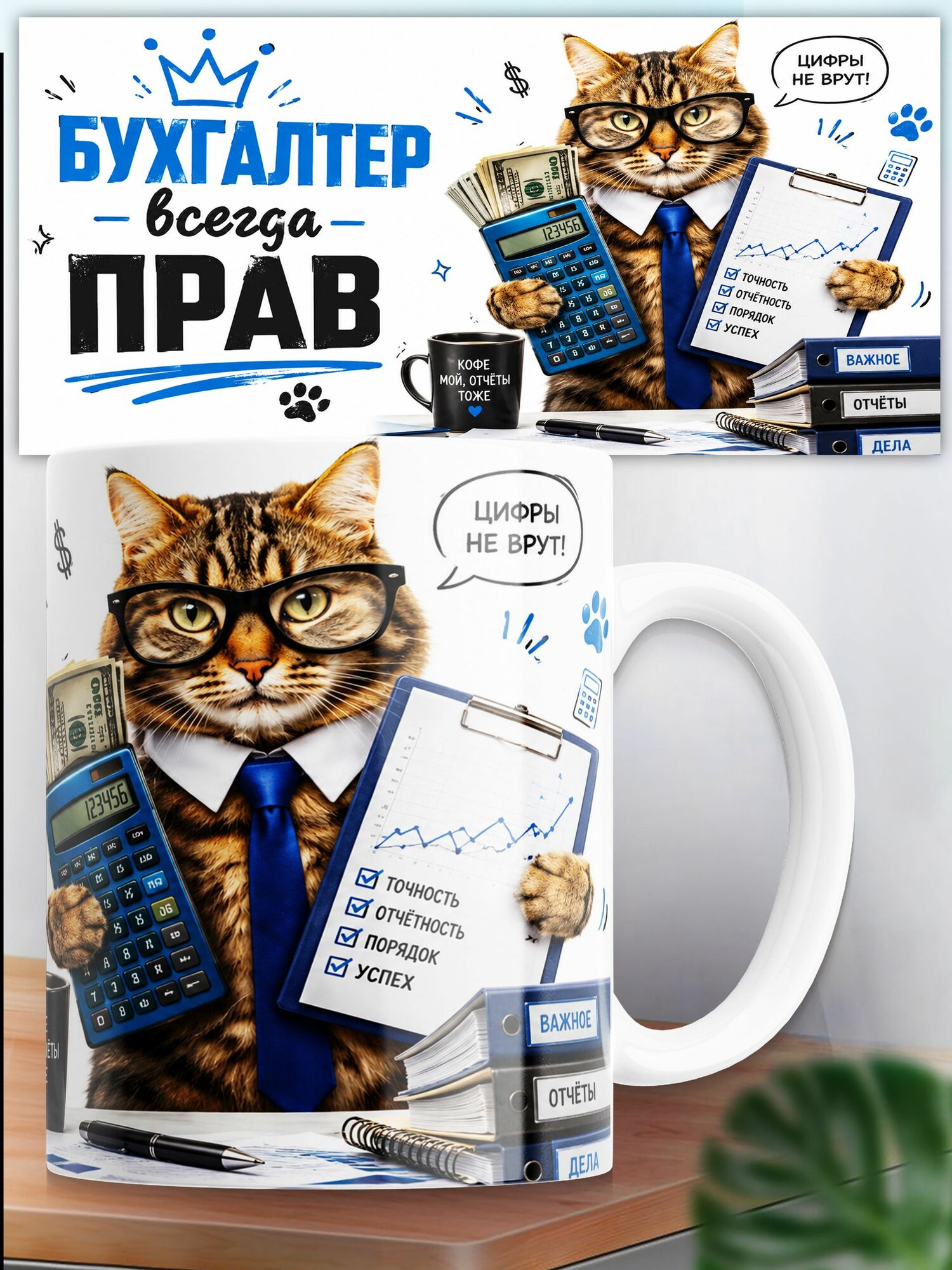 Кружка с принтом Бухгалтер всегда прав
