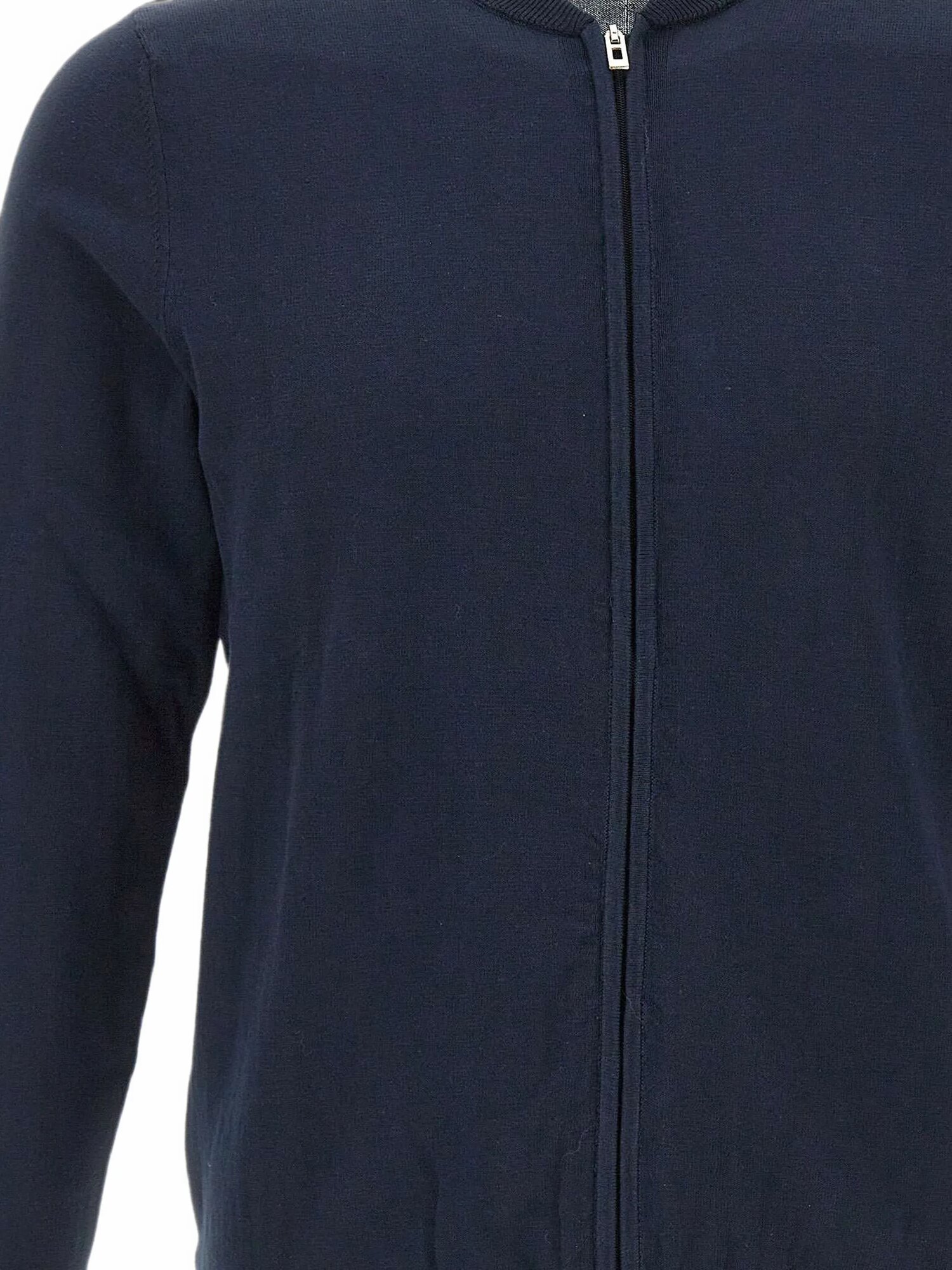 Свитер DIKTAT Zip-up ribbed-trim sweater, размер 46, , синий — фото 1