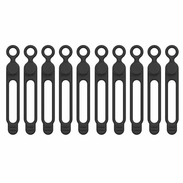 Силиконовые кабельные стяжки 10 шт. 10 Black