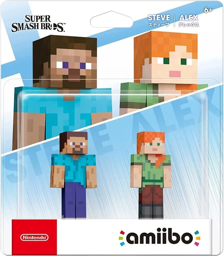 Фигурка Amiibo Minecraft Стив и Алекс 2 шт, Super Smash Bros