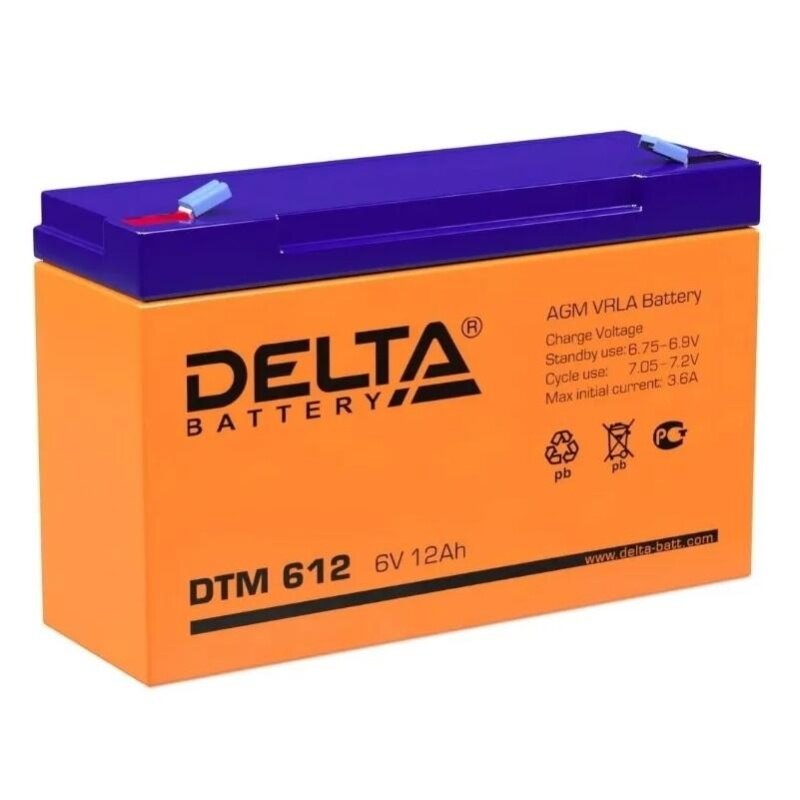 Аккумуляторная батарея DELTA для источника бесперебойного питания, 6/12 В/Ач, 151x50x100 мм (DTM 612)