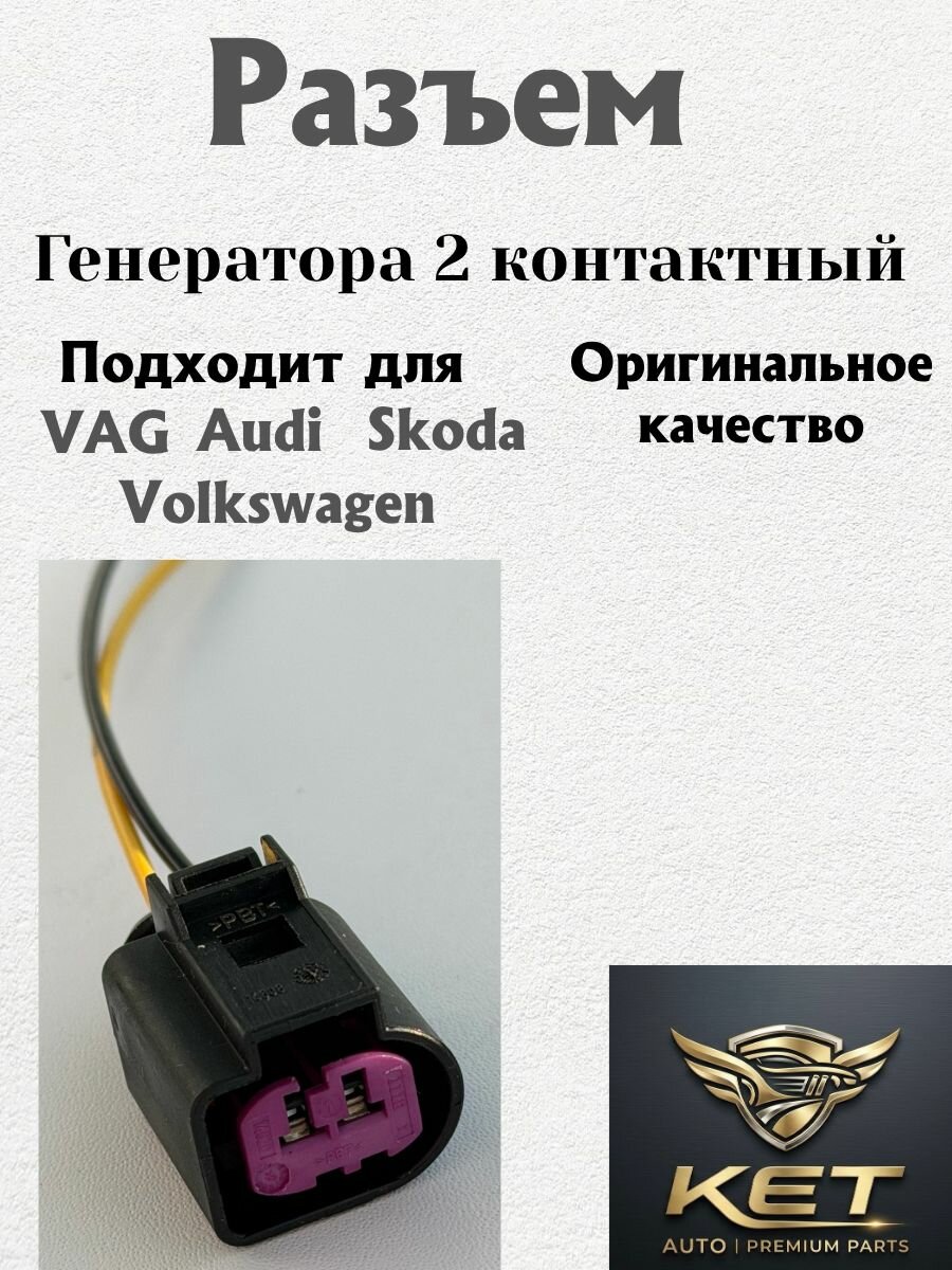 Разъем 2 pin генератора Audi, VAG, Volkswagen, Skoda, Seat