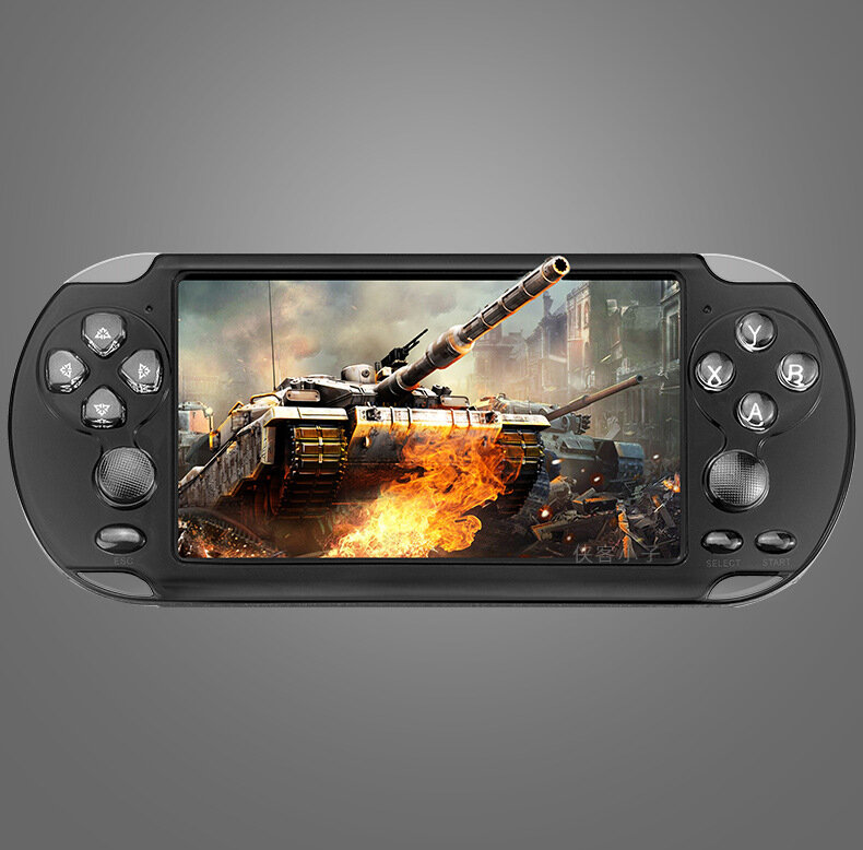 X9-S портативная игровая консоль с 5,1-дюймовым дисплеем, поддерживает эмуляцию PSP, GBA, SNES, черная модель для
