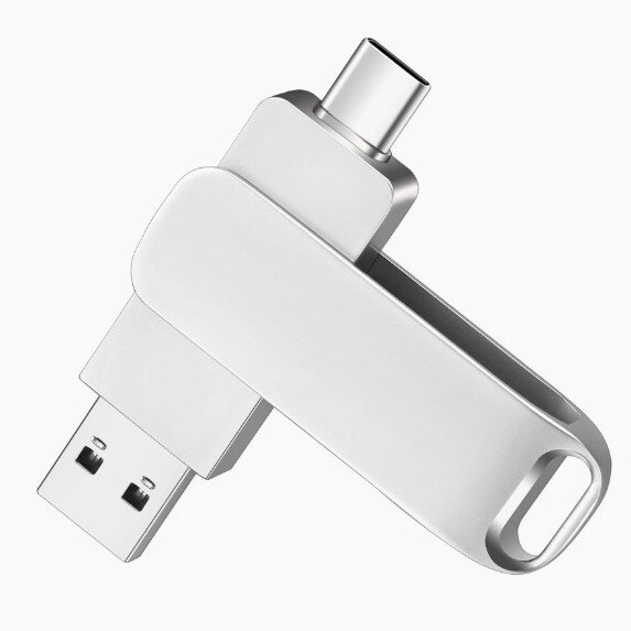 Серебристый тип-с флешка с интерфейсом USB 3.0 32 ГБ для мобильных устройств и компьютеров, надежное решение для данных