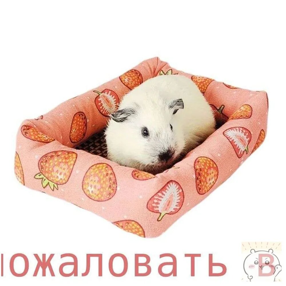 Коврик из ротанга "гнездышко морской свинки", клубничный, L-скидк