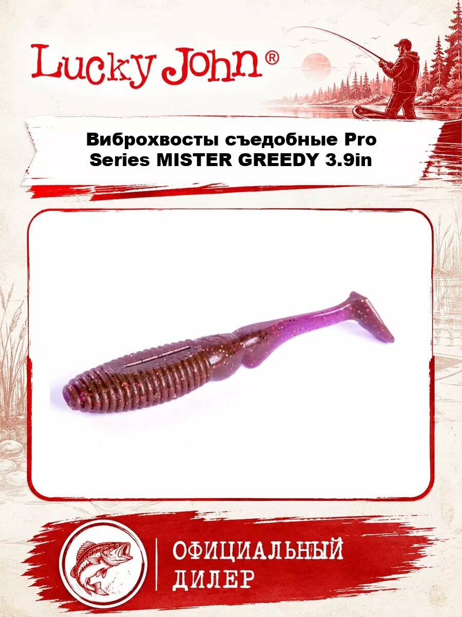 Виброхвосты съедобные LJ Pro Series MISTER GREEDY 3.9in (09.90)/S13 5шт.