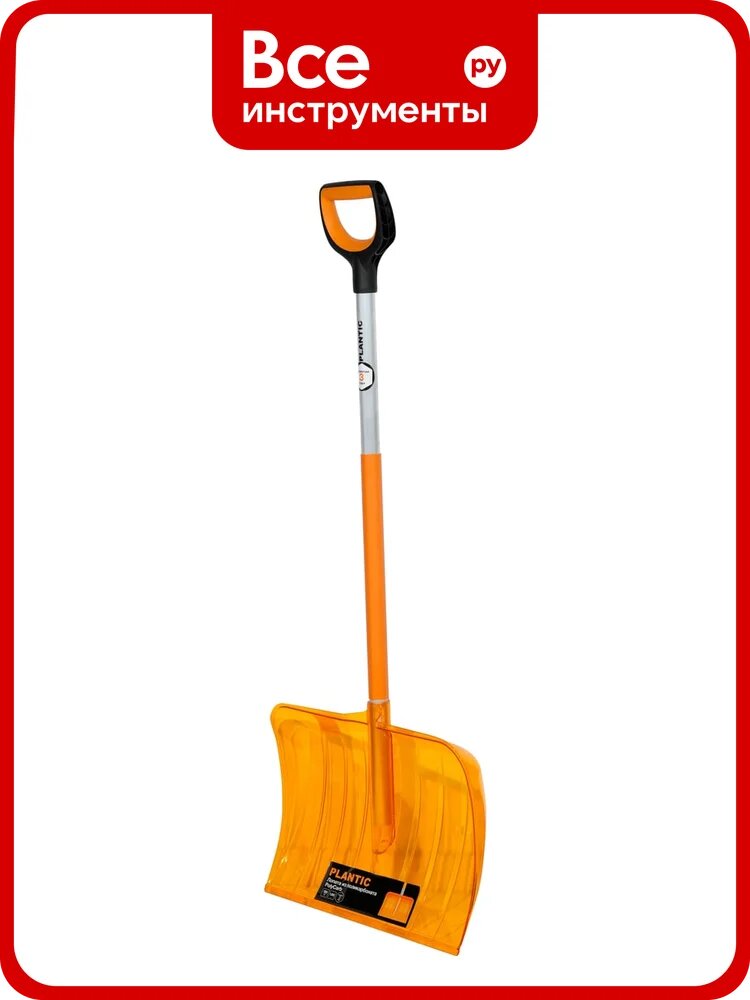Лопата из поликарбоната Plantic PolyCarb 12012-01, для уборки снега крыльце небольших поверхностях вокруг, алюминиевый