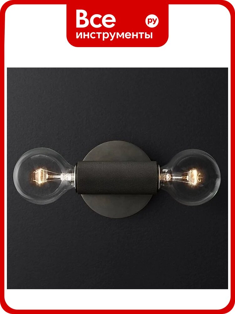 Бра IMPERIUMLOFT RH Utilitaire Inline Sconce Black 123278-22, металлическая арматура, регулируемая яркость