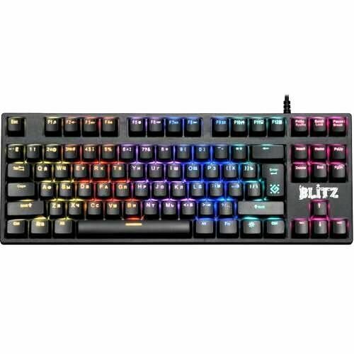 Игровая клавиатура Defender Blitz GK-240L RU Rainbow механическая, подсветка, чёрная
