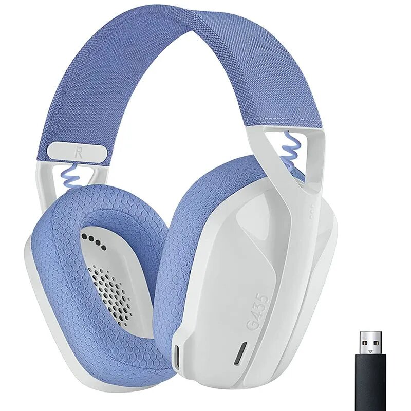 Наушники беспроводные с микрофоном Logitech G435, Bluetooth, USB Type-C, белый