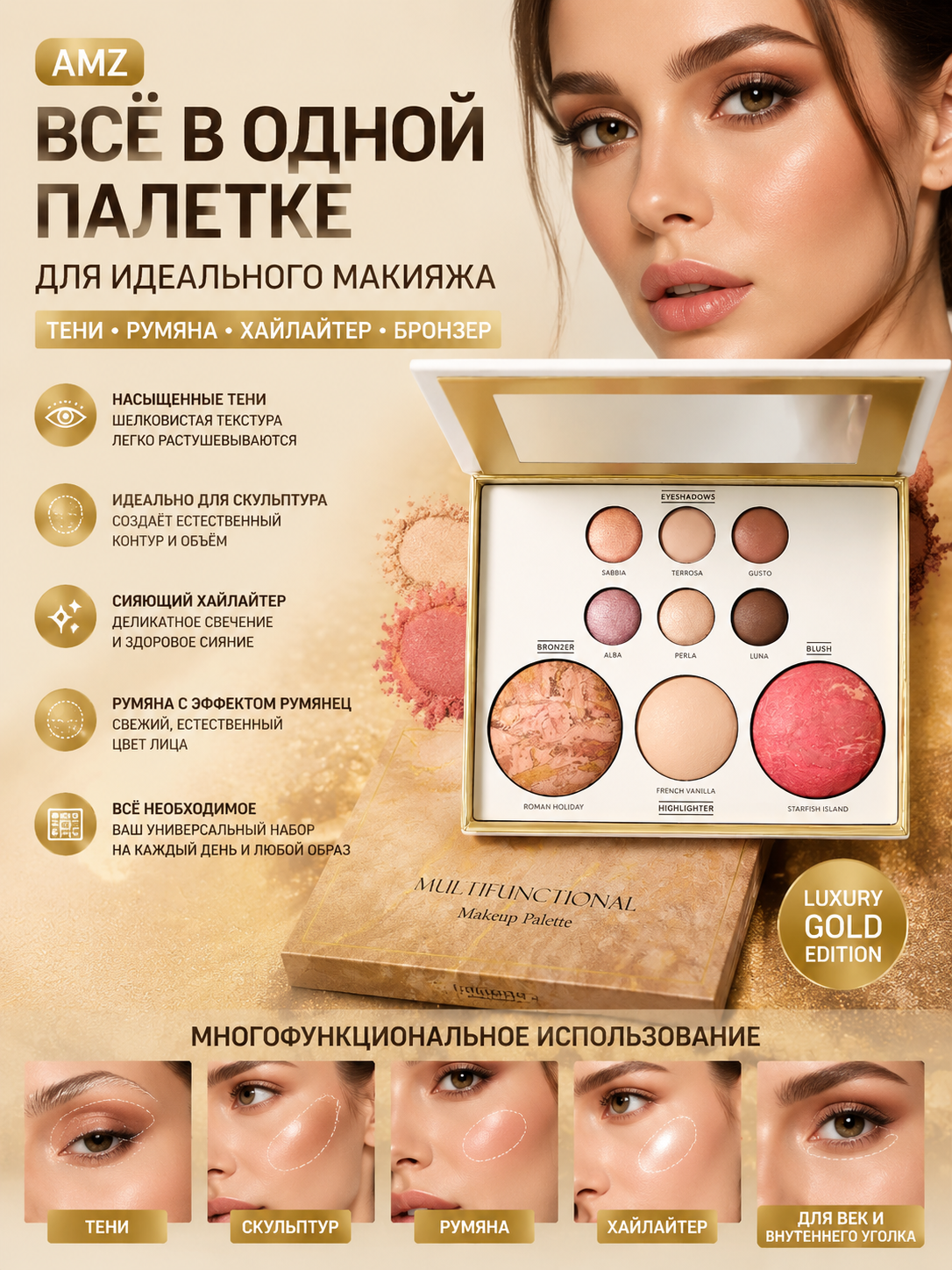 Универсальная косметичка, тени для век, восстанавливающие румяна, глянцевый осветляющий крем для тутового шелкопряда