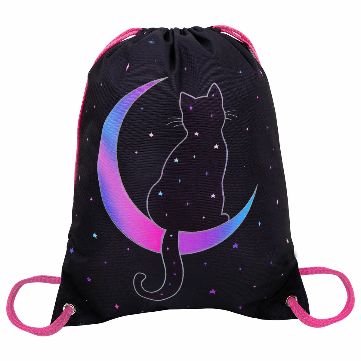 Мешок для обуви Brauberg Premium, карман, подкладка, светоотражайка, 43х33см, "Night moon" (274645)