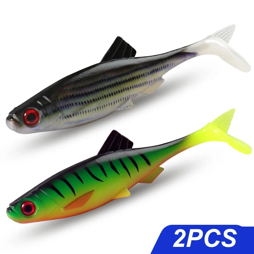 GOBAIT Pesca Gear 3D T-Tail силиконовые приманки 24г/56г 24g 15cm, GH 2Pcs
