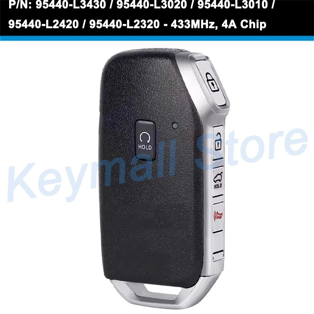 Умный дистанционный брелок KEYECU 4 + 1 5 кнопок, чип 433 МГц, 4A для KIA K5 2020 2021 95440-L3430