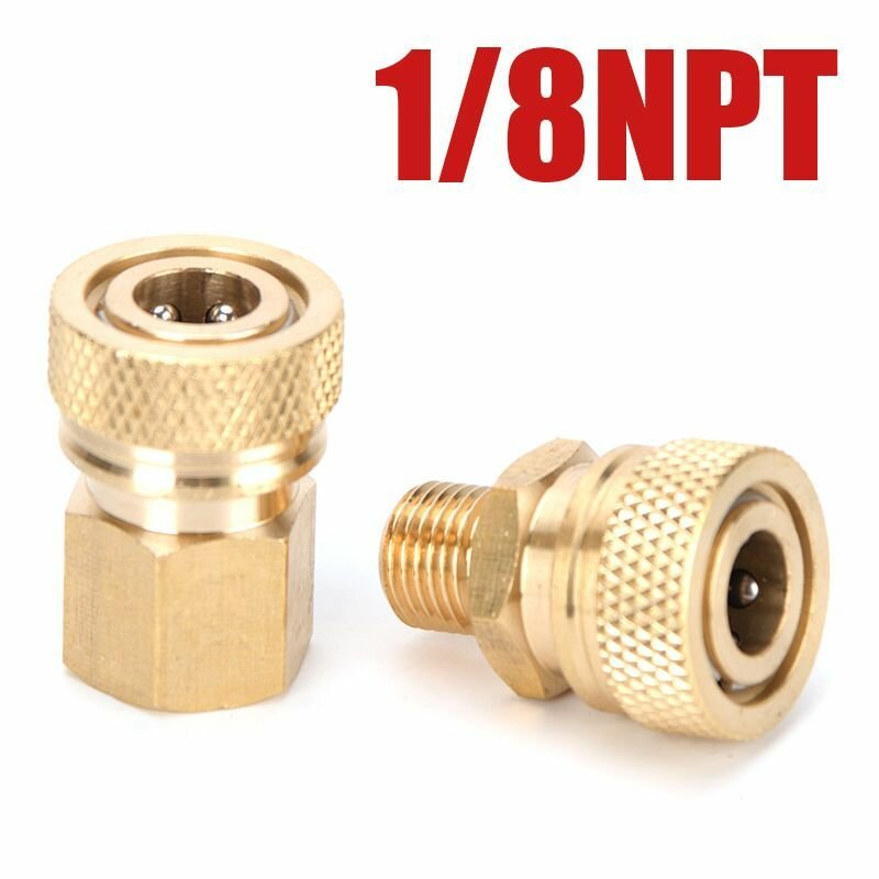2 шт. / комплект Соединители с резьбой 1/8BSPP, 1/8NPT, M10x1, головка для заправки 8 мм, быстроразъемные соединители, медные муфты для заправки воздуха, розетки, запчасти и аксессуары для насосов фитинги для воздуха соединители для шланга