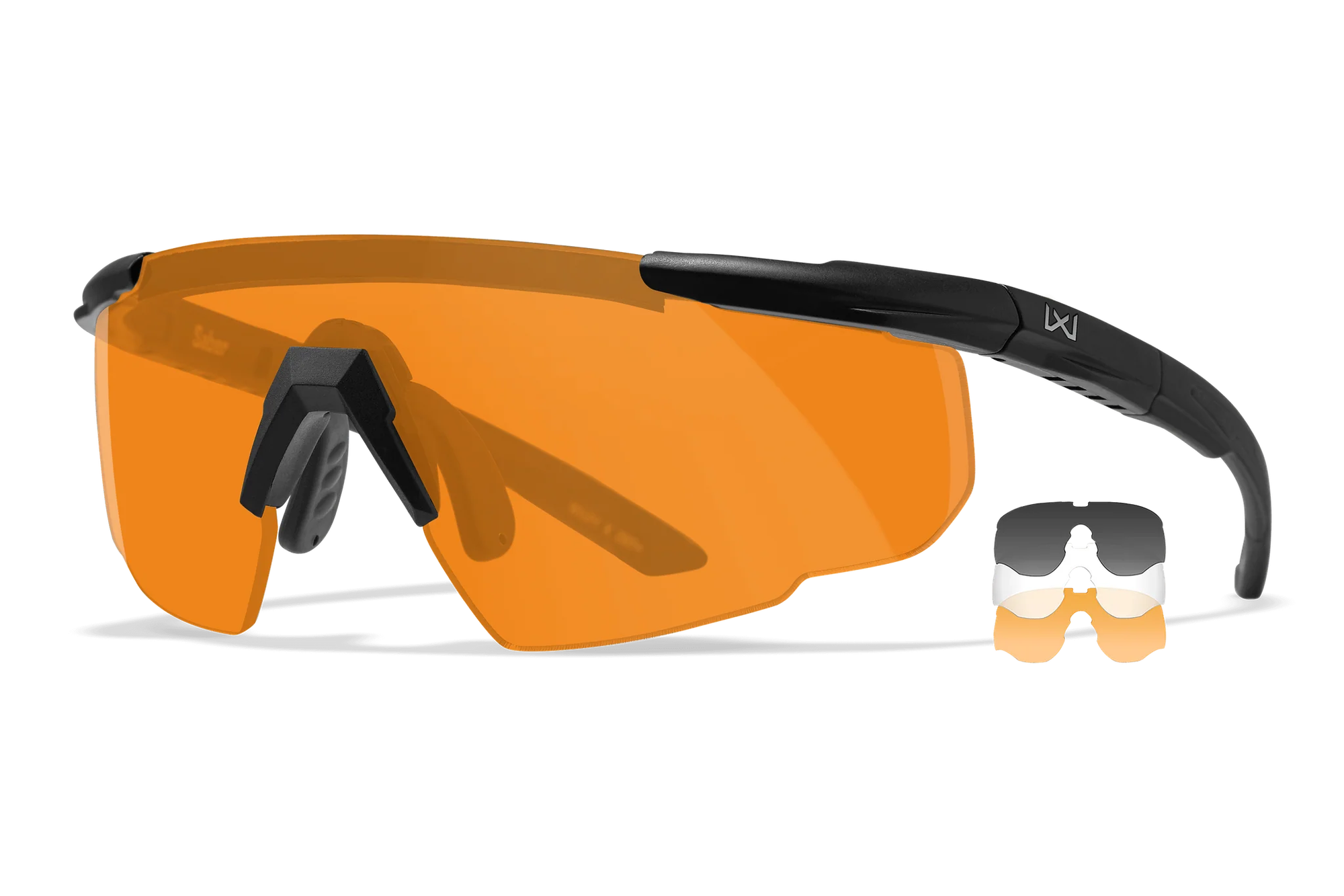 Очки защитные Wiley X Saber Advanced, оправа Matte Black, 3 линзы Smoke Grey/Clear/Light Rust, арт. 308