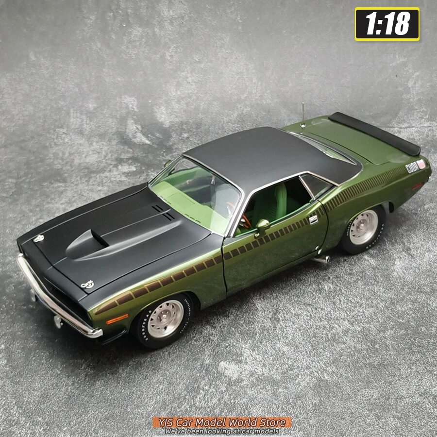 Minichamps Plymouth AAR Cuda 1970 1/18 металлическая модель автомобиля Green black top