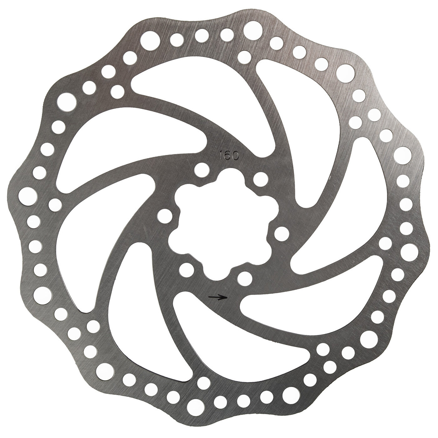 Тормозной диск велосипеда (ротор) 160мм M-Wave BD 160 brake disc для дисковых тормозных систем, под 6 болтов, нержавеющая сталь