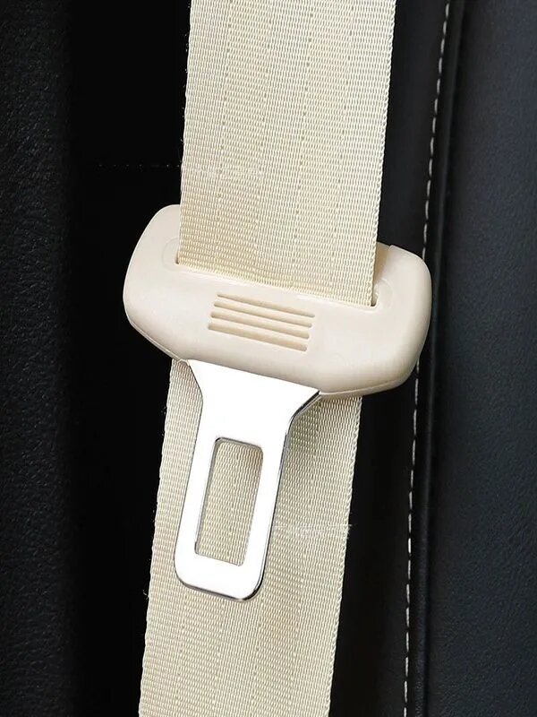 Цветная застежка/пряжка ремня автомобильного. Защелка ремней безопасности универсальная. Бежевый, 1шт