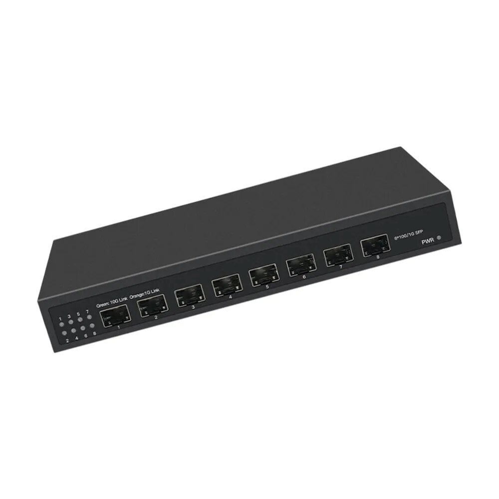 8-портовый 10 Гбит Ethernet коммутатор с оптоволокном Plug and Play