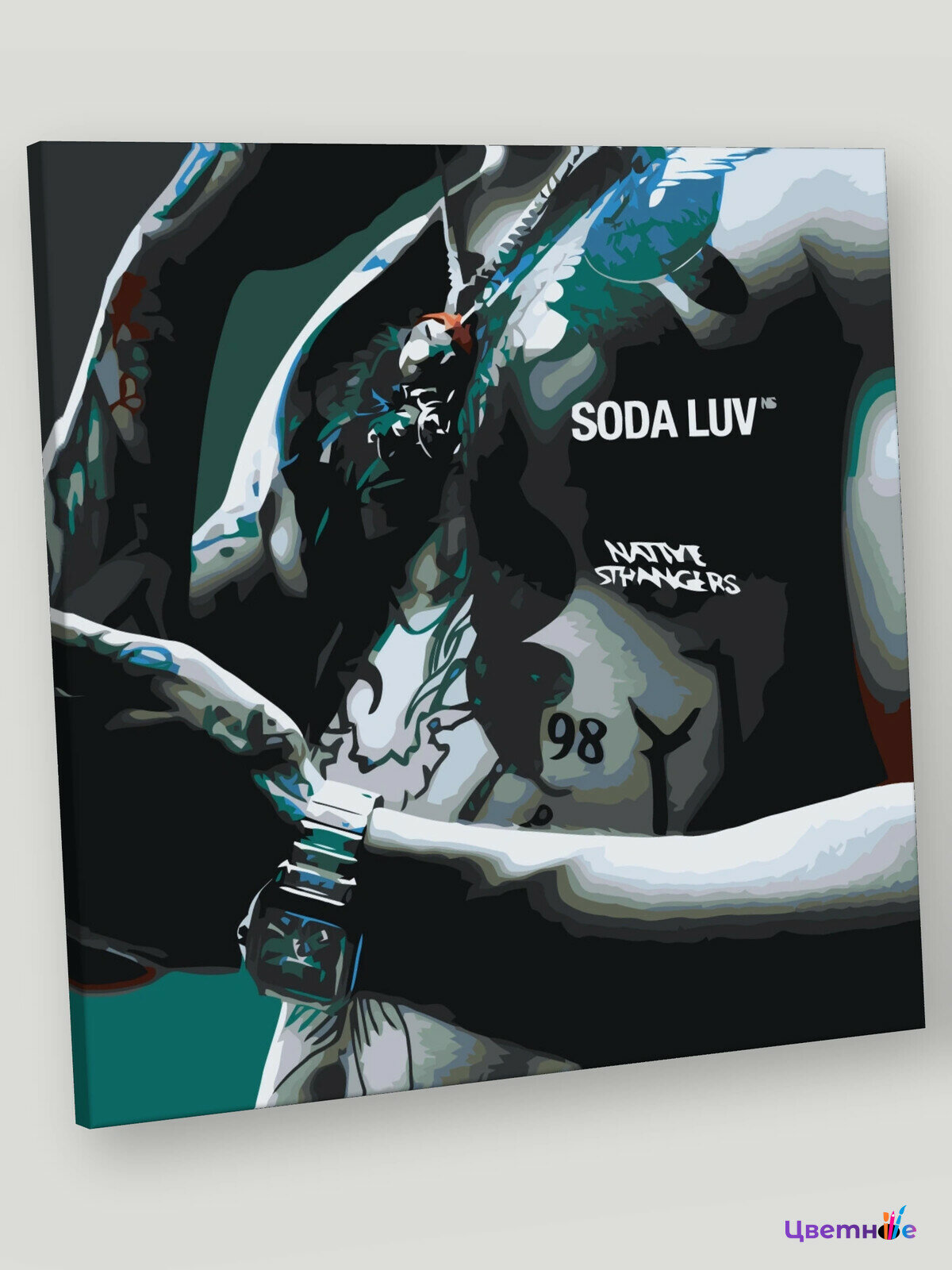 Картина по номерам на холсте с подрамником "Рэпер Soda Luv Сода Лав обложка альбома 2" Раскраска, 40х40 см, Мужчина