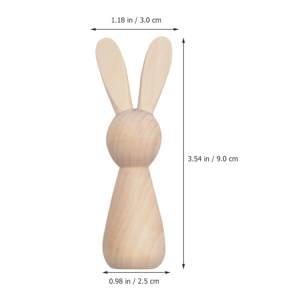 Деревянная Кукла Кролик Незавершенная Игрушка Для Творчества 3.00X2.50X2.50Cm