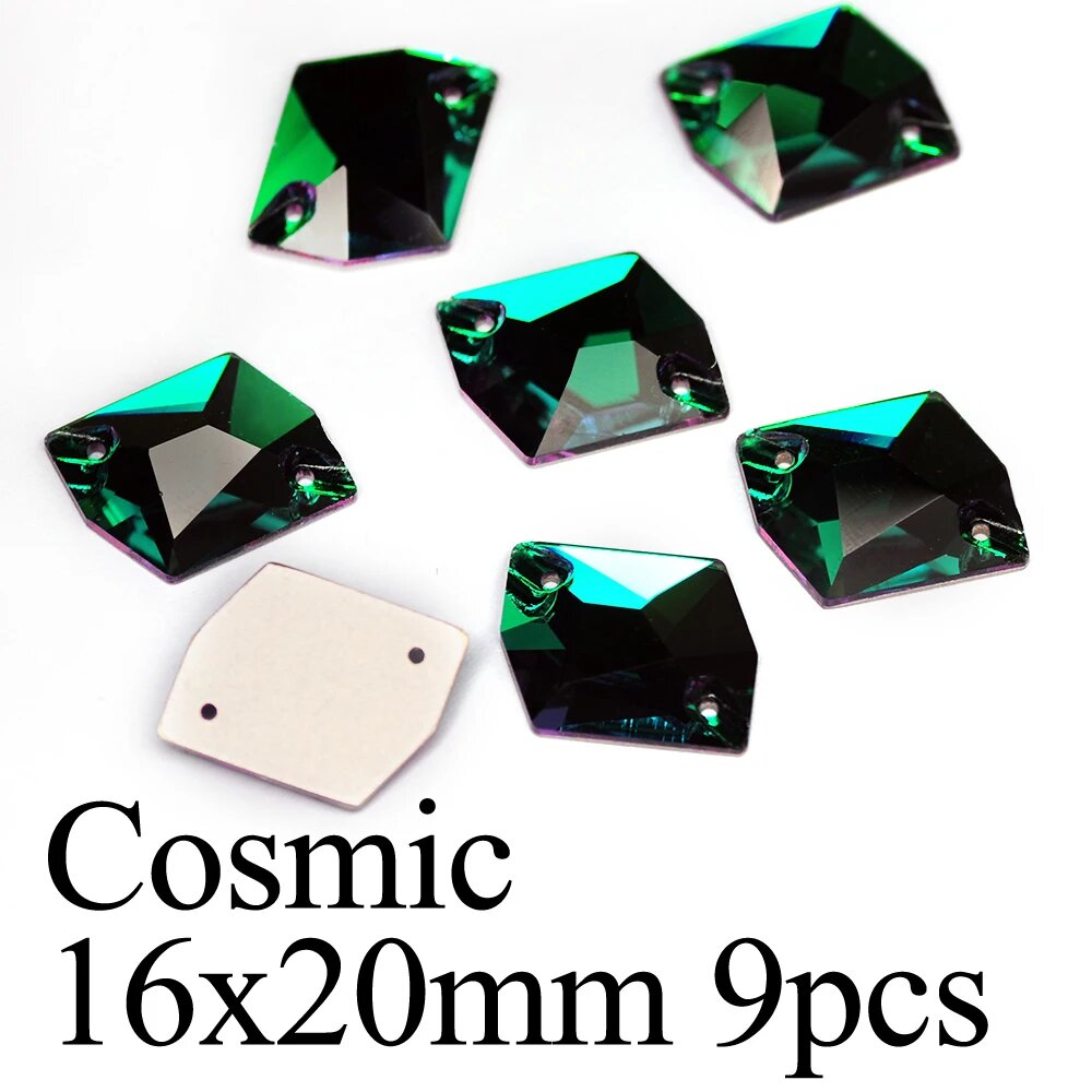 Изумрудные стразы Кристалл CTPA3bI Изумрудный, Cosmic 16x20 9pcs