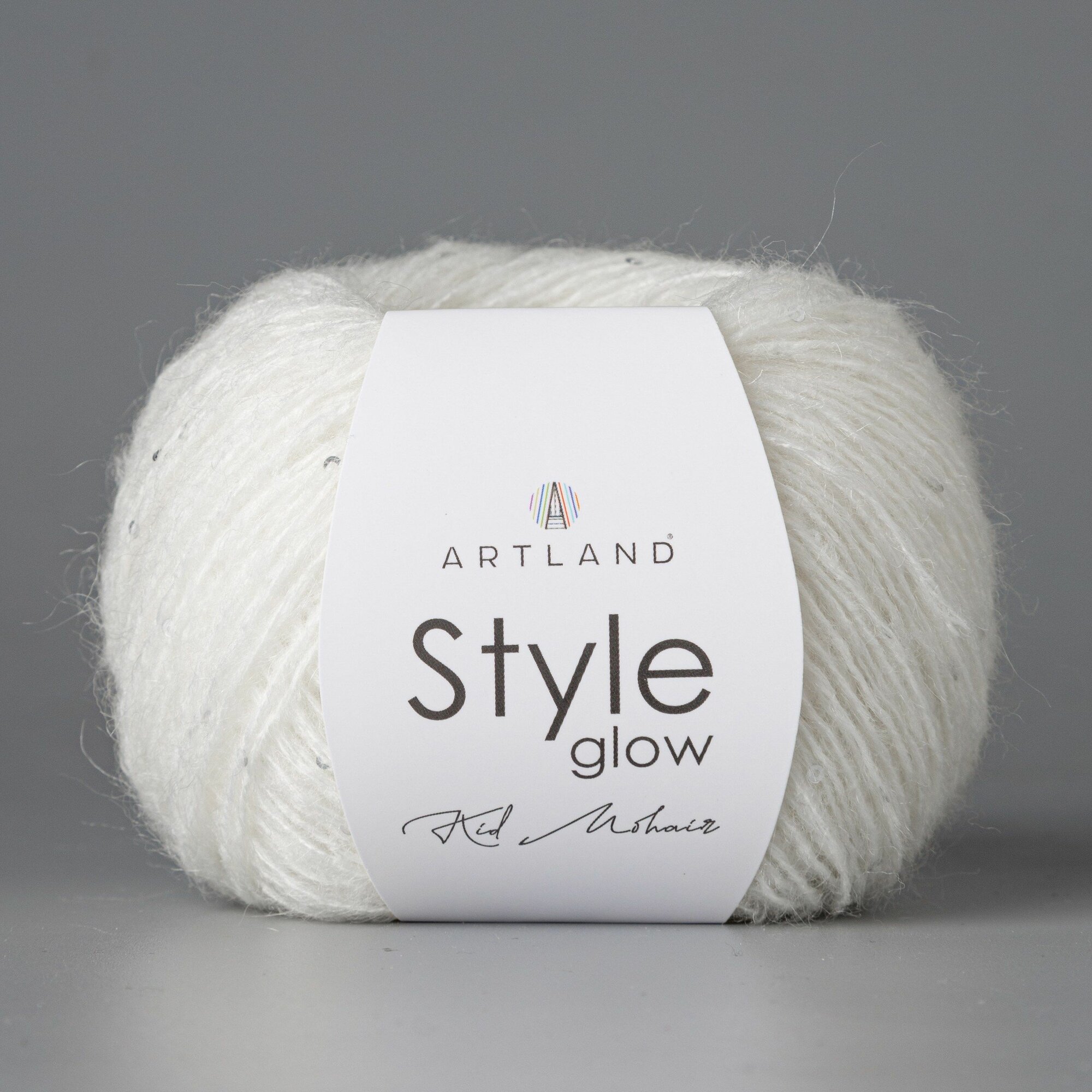 Пряжа для вязания Artland Style glow 1 моток (140 м, 25 гр), цвет 01 белый