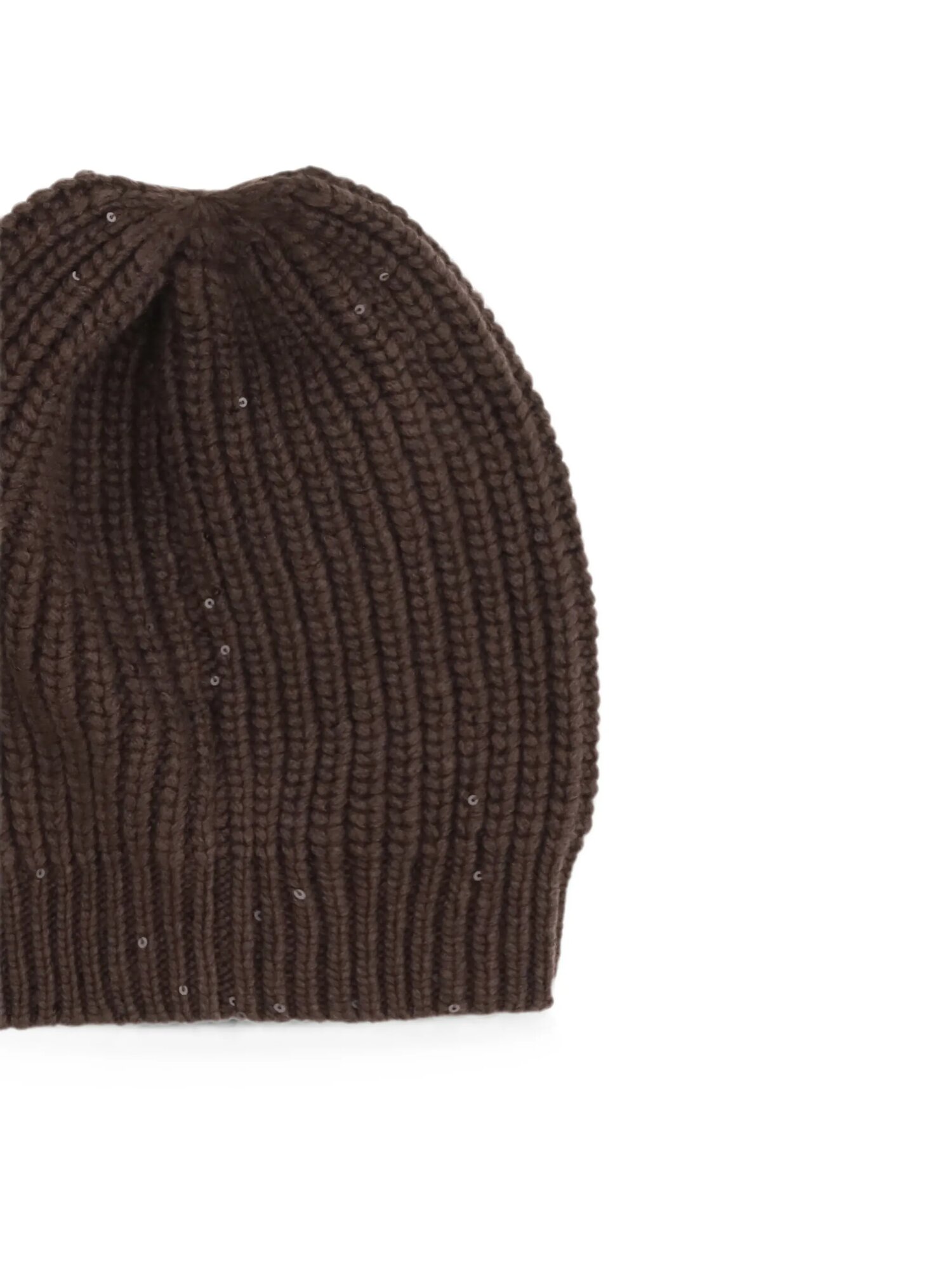 Шапка BRUNELLO CUCINELLI Sequin-embellished ribbed beanie hat для девочек, размер S — фото 1