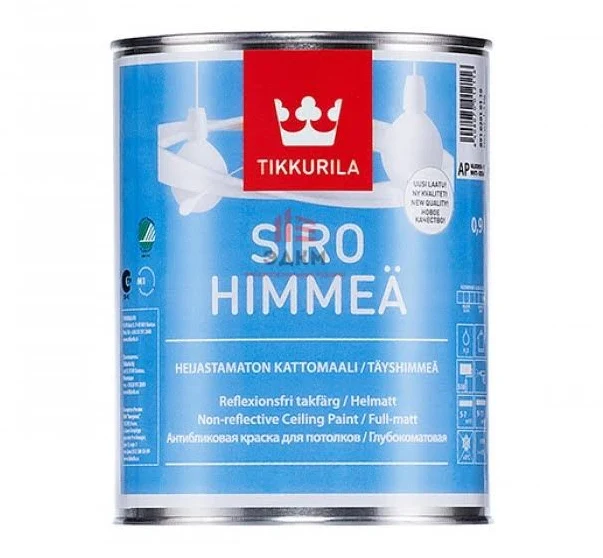 Штукатурка декоративная, Краска интерьерная (стены, потолок), Tikkurila Siro Himmea . Для потолков (база С), 0.9 кг